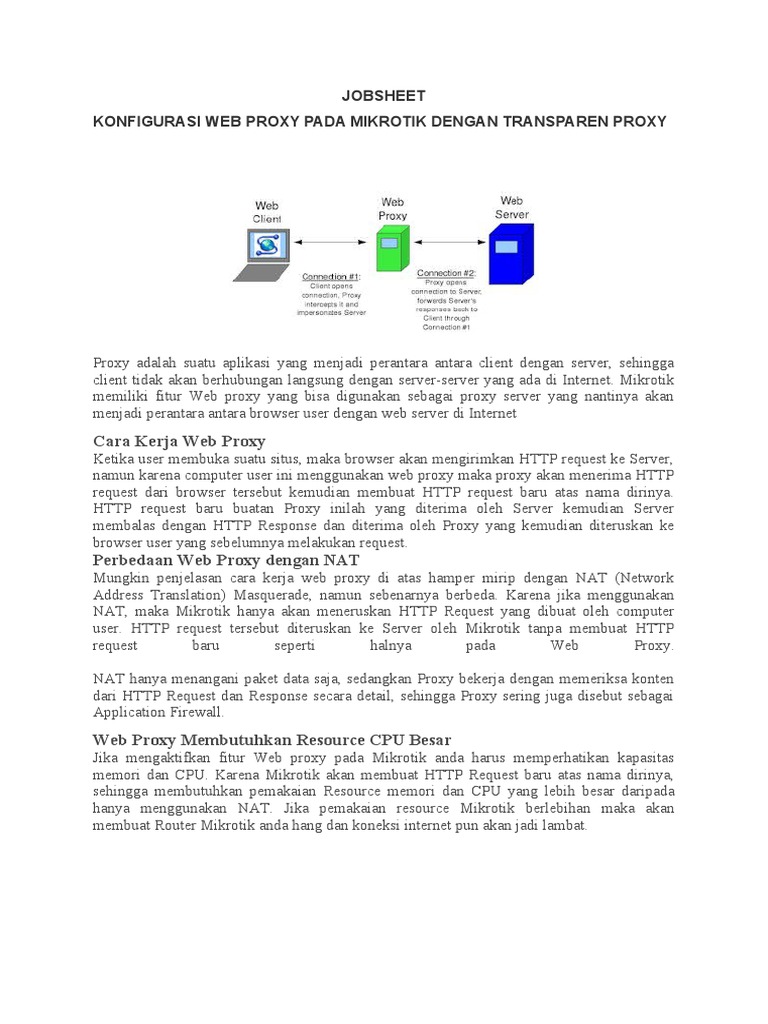 JOBSHEET Proxy With Transparent Proxy | PDF