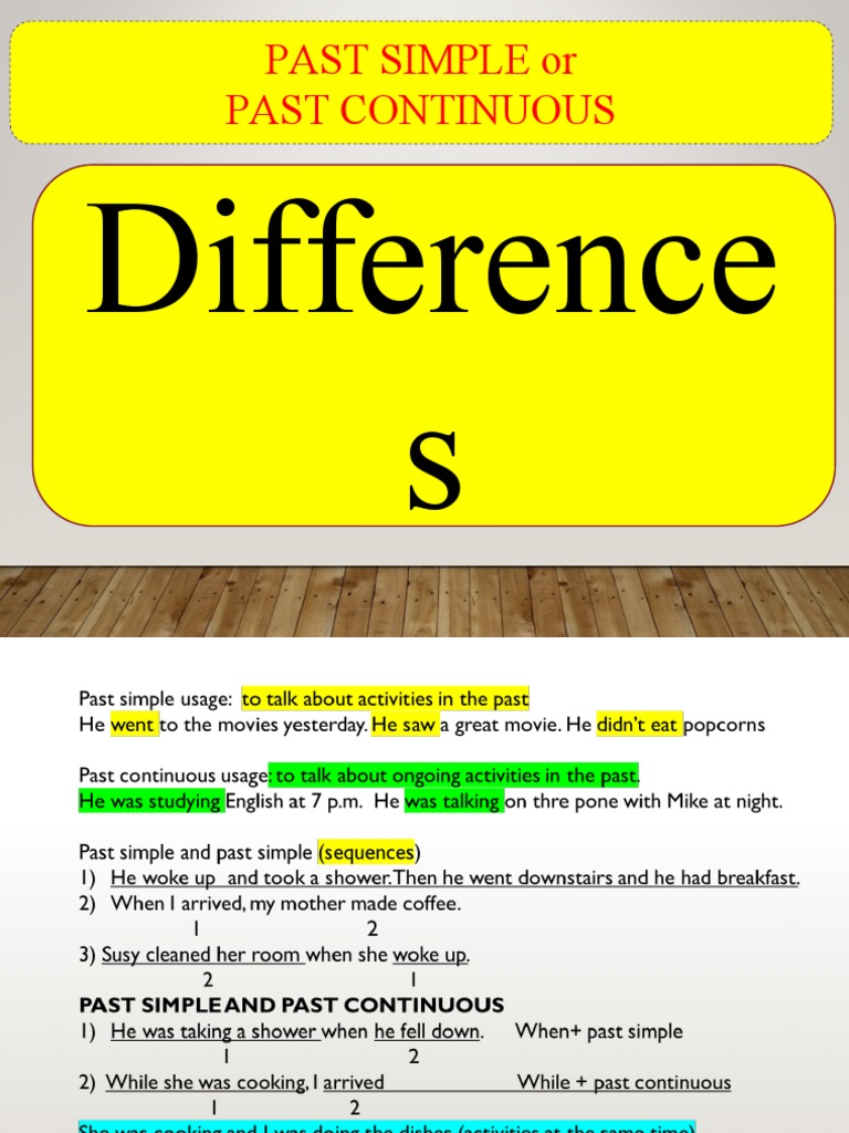 Difference S: Past Simple or Past Continuous | PDF