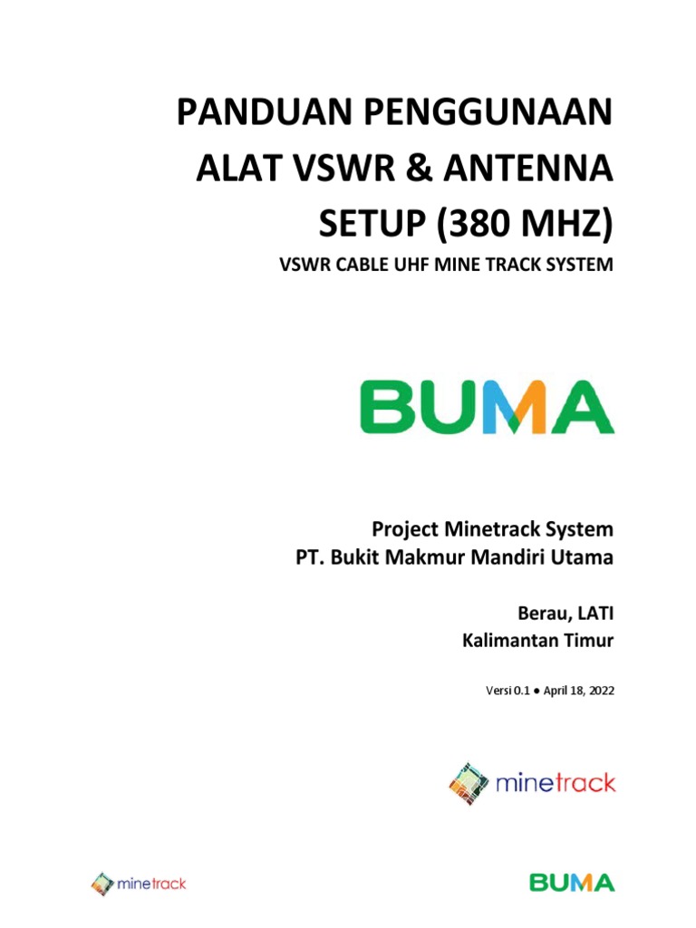 PANDUAN PENGGUNAAN VSWR - Mine Track BUMA LATI | PDF