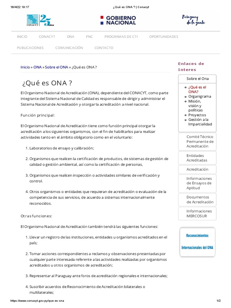 ¿Qué Es ONA - Conacyt | PDF