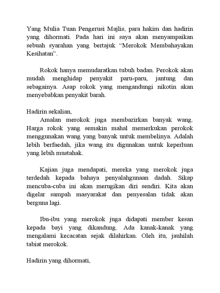 Teks Syarahan Tahun 5 | PDF