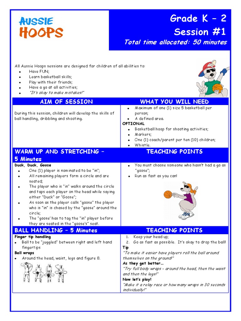 Aussie Hoops Sample Session | PDF | Ball Games | Sports