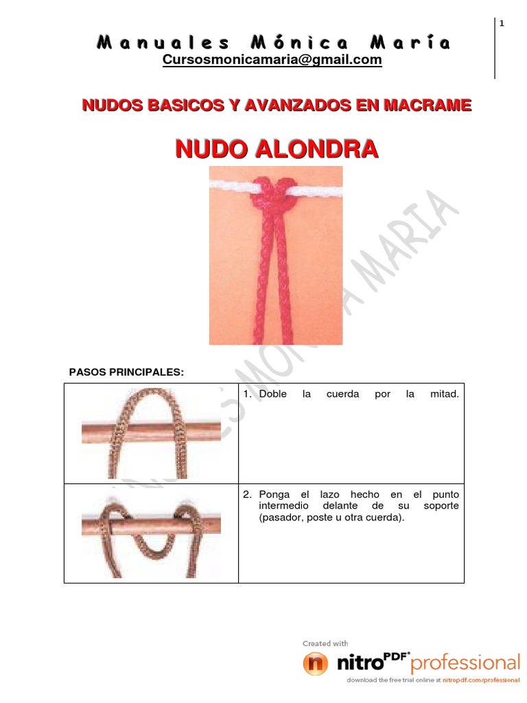 Guía de Nudos Básicos en Macramé | PDF | Nudo | Cuerda