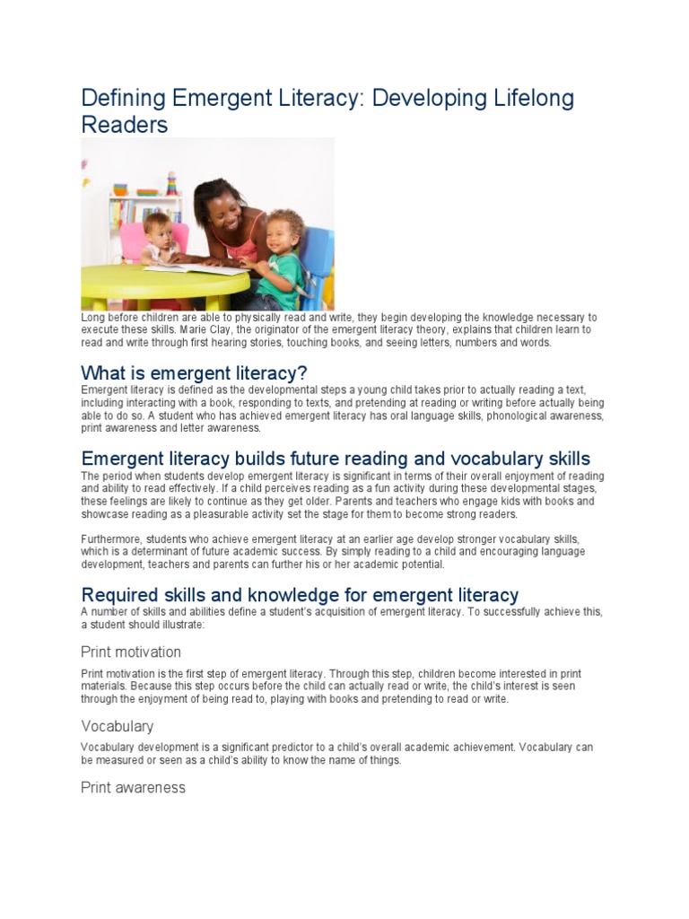 Understanding Emergent Literacy Skills | PDF | Literacy | Human ...