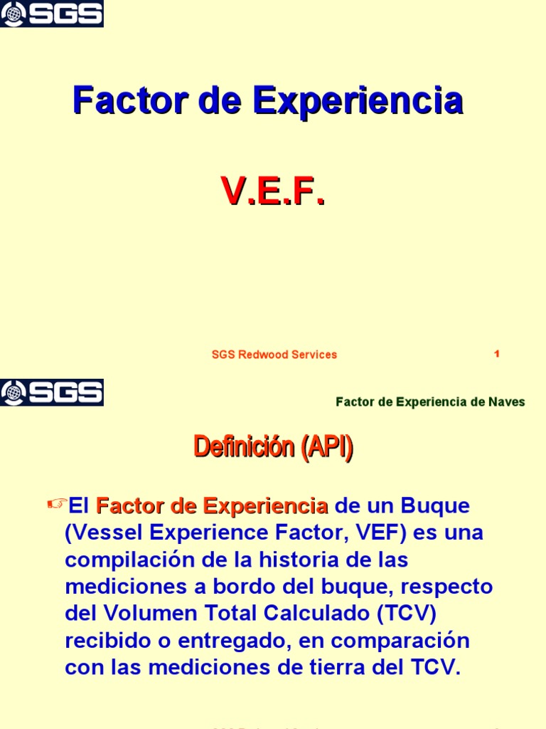 Factor de Experiencia V.E.F | PDF