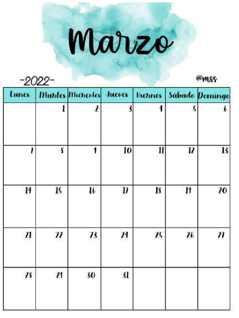 Modelo de Calendario | PDF