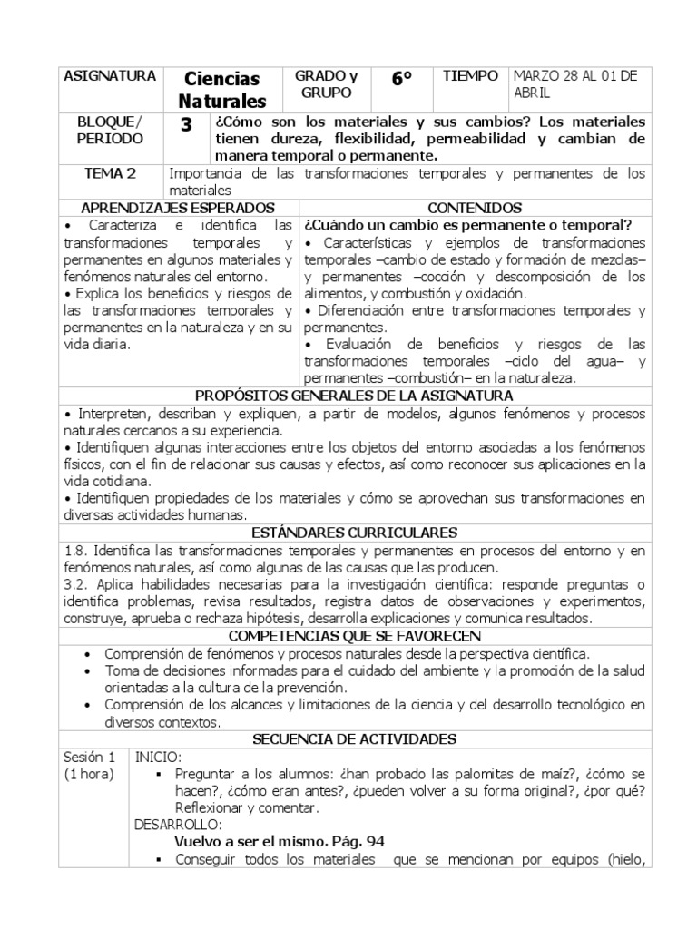 6to Grado Ciencias Naturales 2022 | PDF | Naturaleza | Experimentar