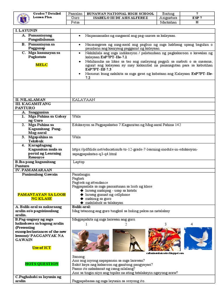 Grades 7 ESP C O T2 | PDF