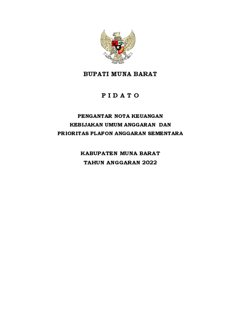 Pidato Pengantar Kua Dan Ppas Tahun 2022 | PDF
