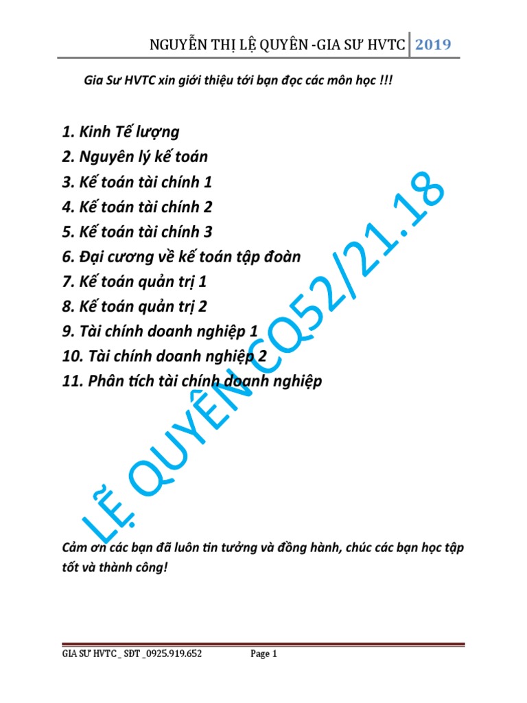 BÀI TẬP TCDN1 NĂM 2021 | PDF