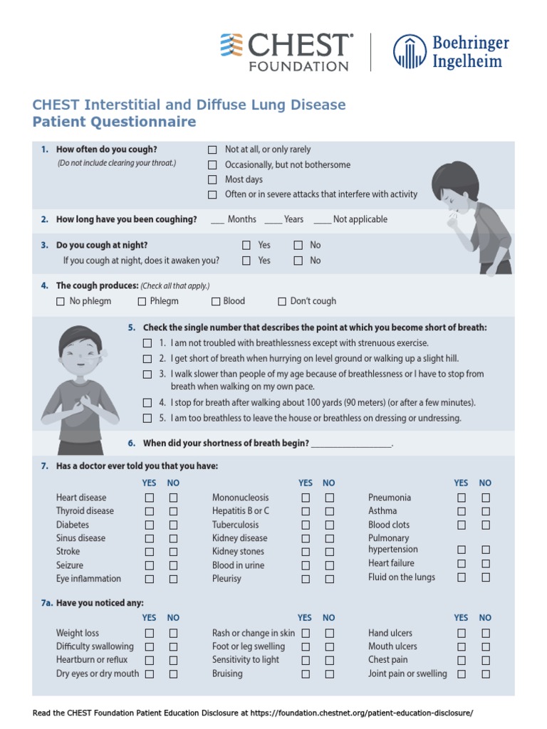 Interstitial Diffuse Lung Disease Patient Questionnaire | PDF | Cough ...