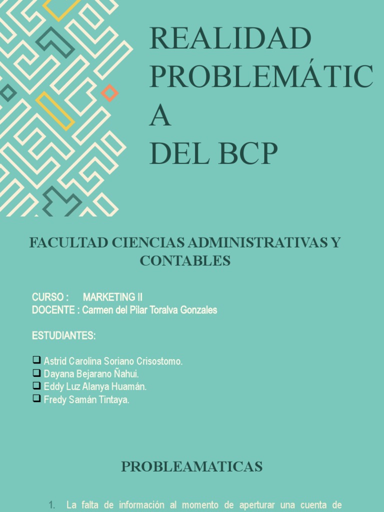Realidad Problematica Del BCP | PDF