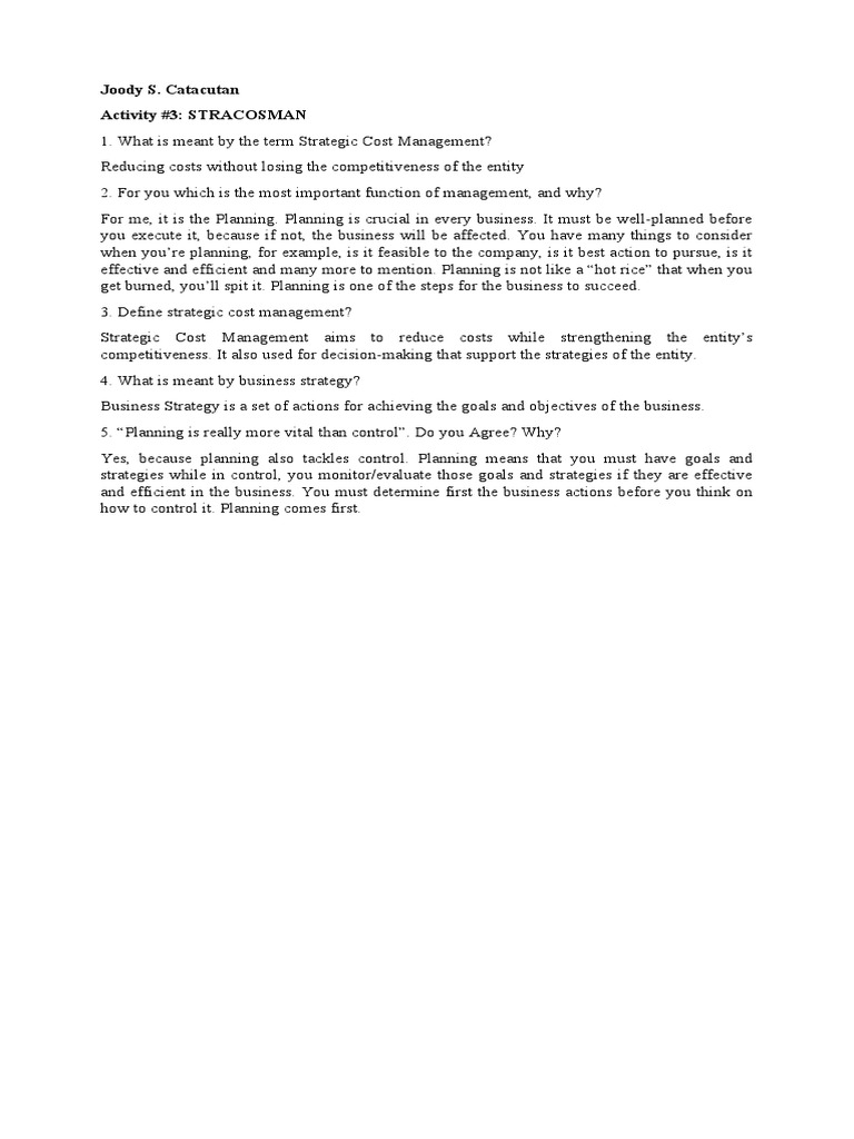 Joody S. Catacutan Activity #3: STRACOSMAN | PDF