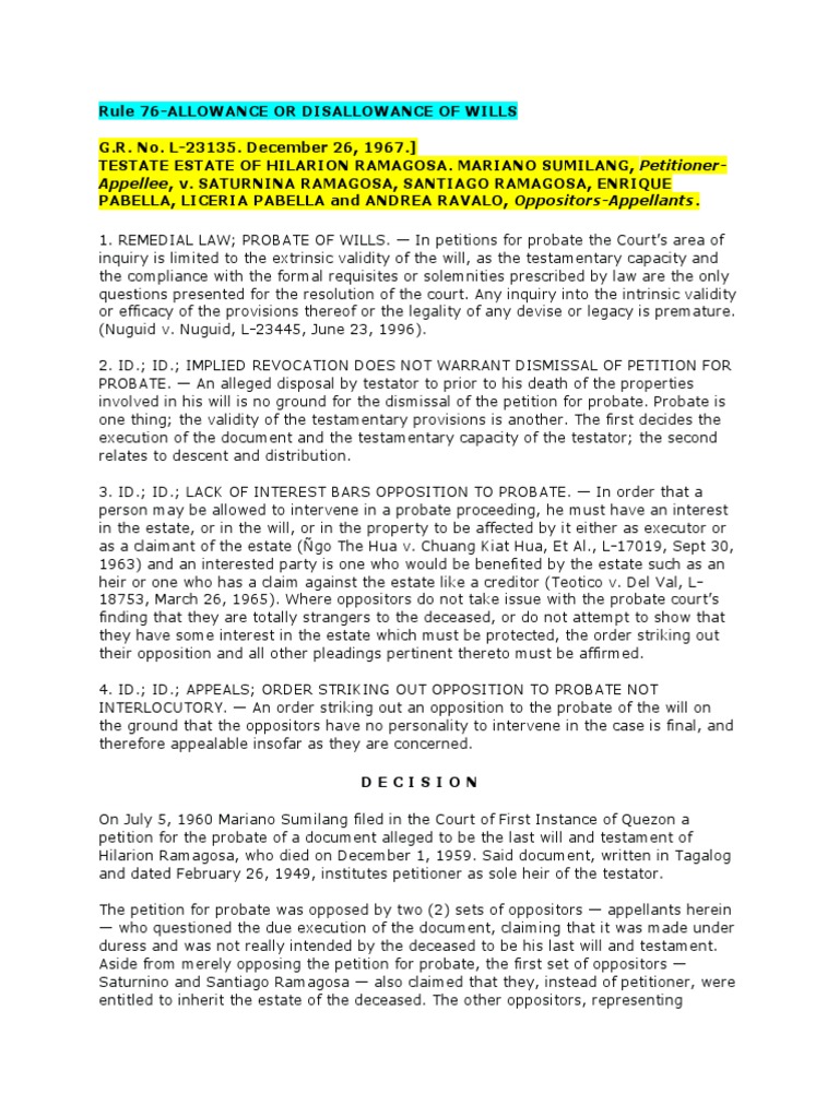 Rule 76 Full Text | PDF | Will And Testament | Probate