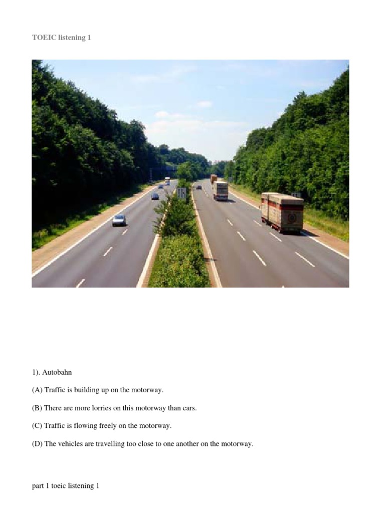 Part 1 Toeic Listening 1 | PDF | Traffic | Road