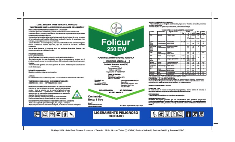 Etiqueta Folicur 250 EW | PDF