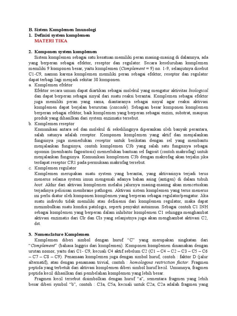Sistem Komplemen Imunologi | PDF