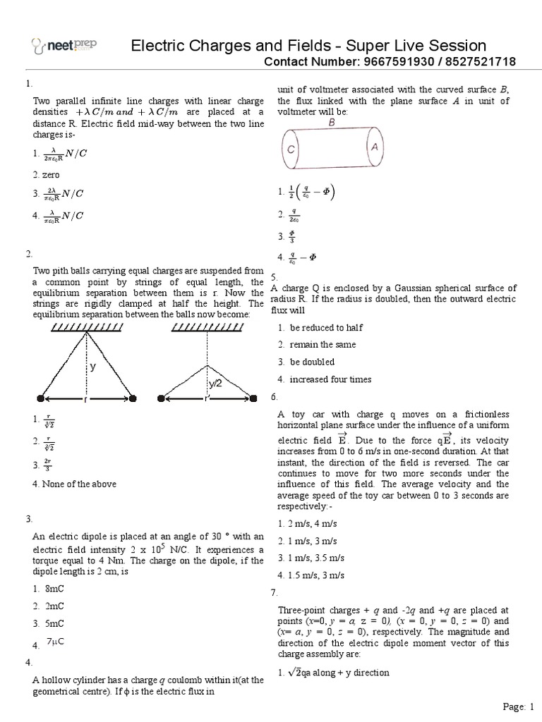 SUPER REVISION - Electrostatics | PDF | Capacitor | Capacitance