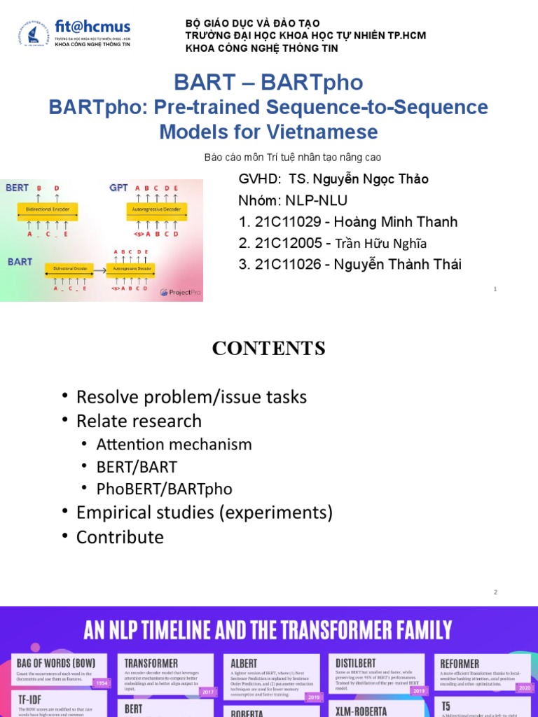 Bart - Bartpho: Bartpho: Pre-Trained Sequence-To-Sequence Models For Vietnamese | PDF ...