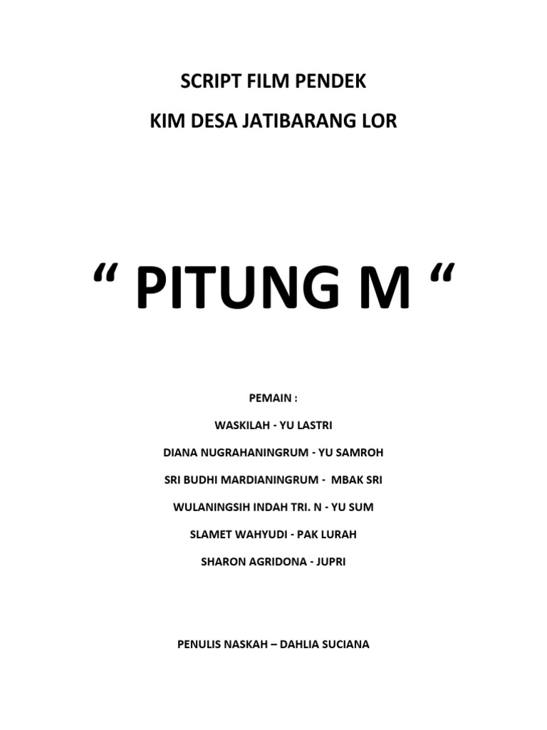 Naskah Film Pendek "Pitung M" | PDF | Seni | Fiksi Misteri, Thriller ...