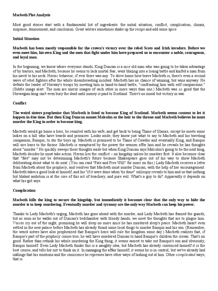 Macbeth Plot Analysis Pdf Macbeth Shakespearean Tragedies
