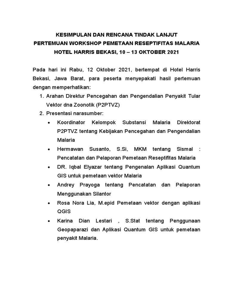 Rangkuman Dan RTL Pertemuan Workshop Pemetaan Reseptifitas | PDF | Sains & Matematika