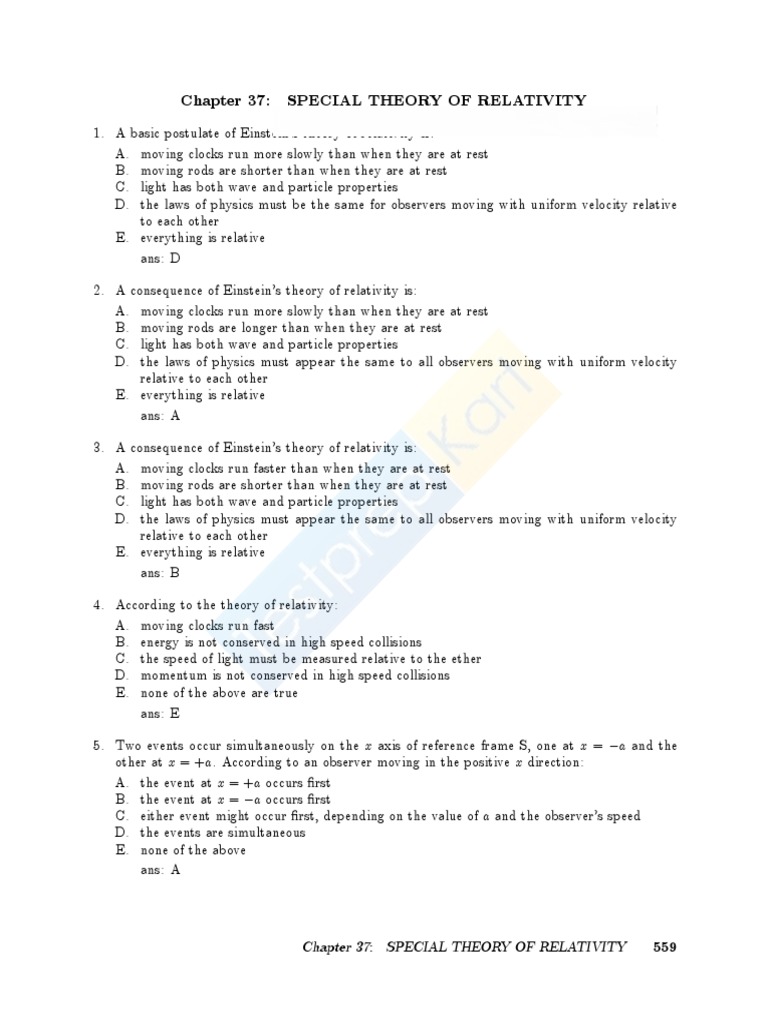 Special Theory of Relativity | PDF | Special Relativity | Momentum