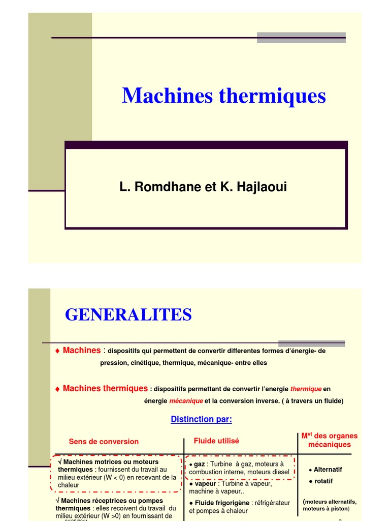 Types de machines thermiques et principes | PDF | Allumage | Piston