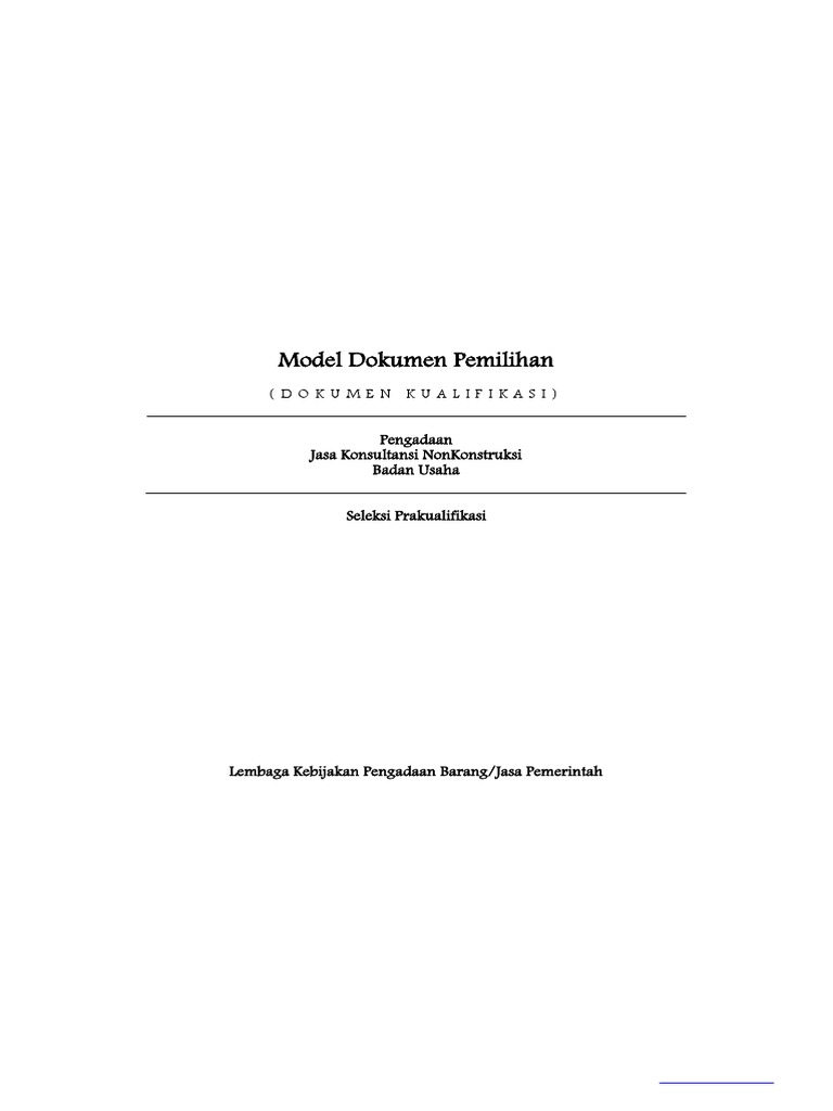 Contoh Dokumen PQ | PDF