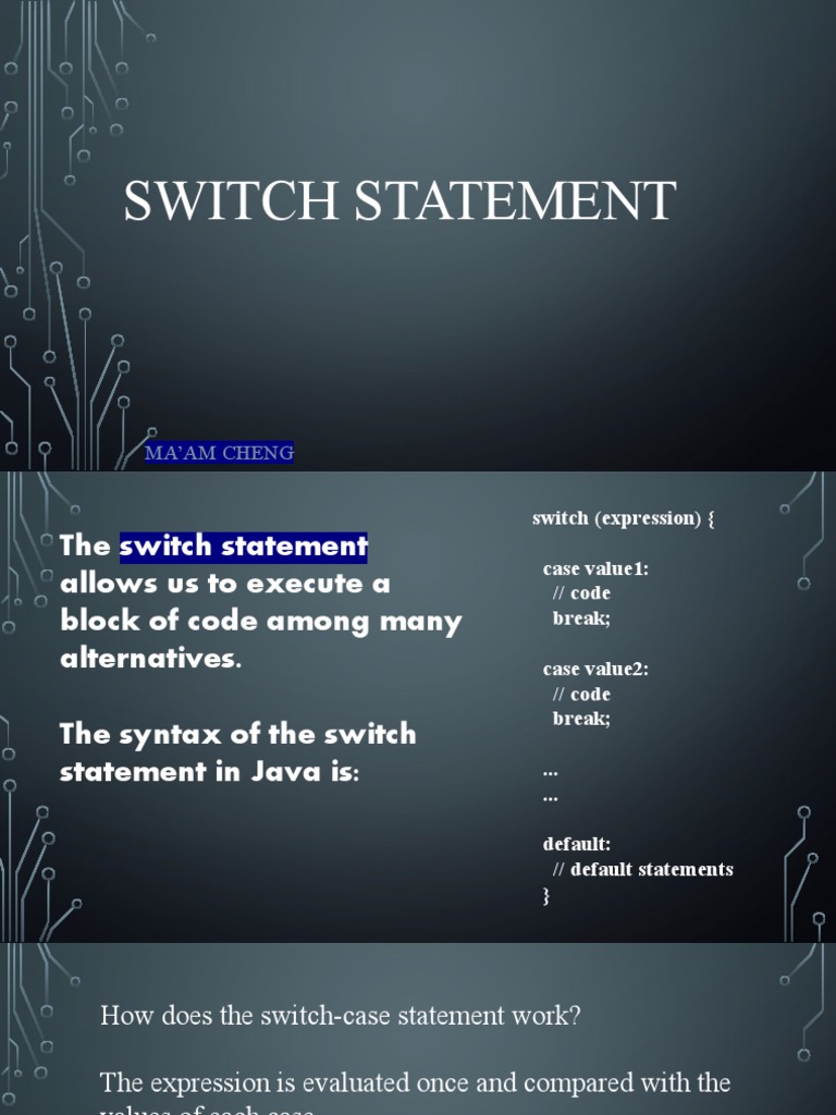 Switch Statement Pdf Computing Control Flow