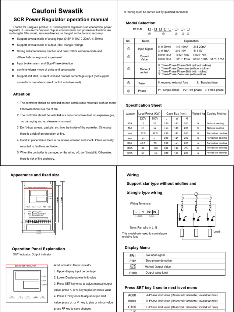 SCR Power Controller Regulator | PDF | Electronic Engineering ...