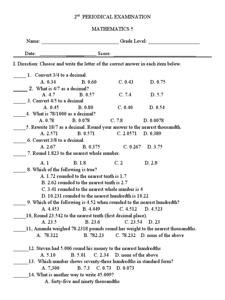 Math 5 | PDF | Mathematics | Arithmetic