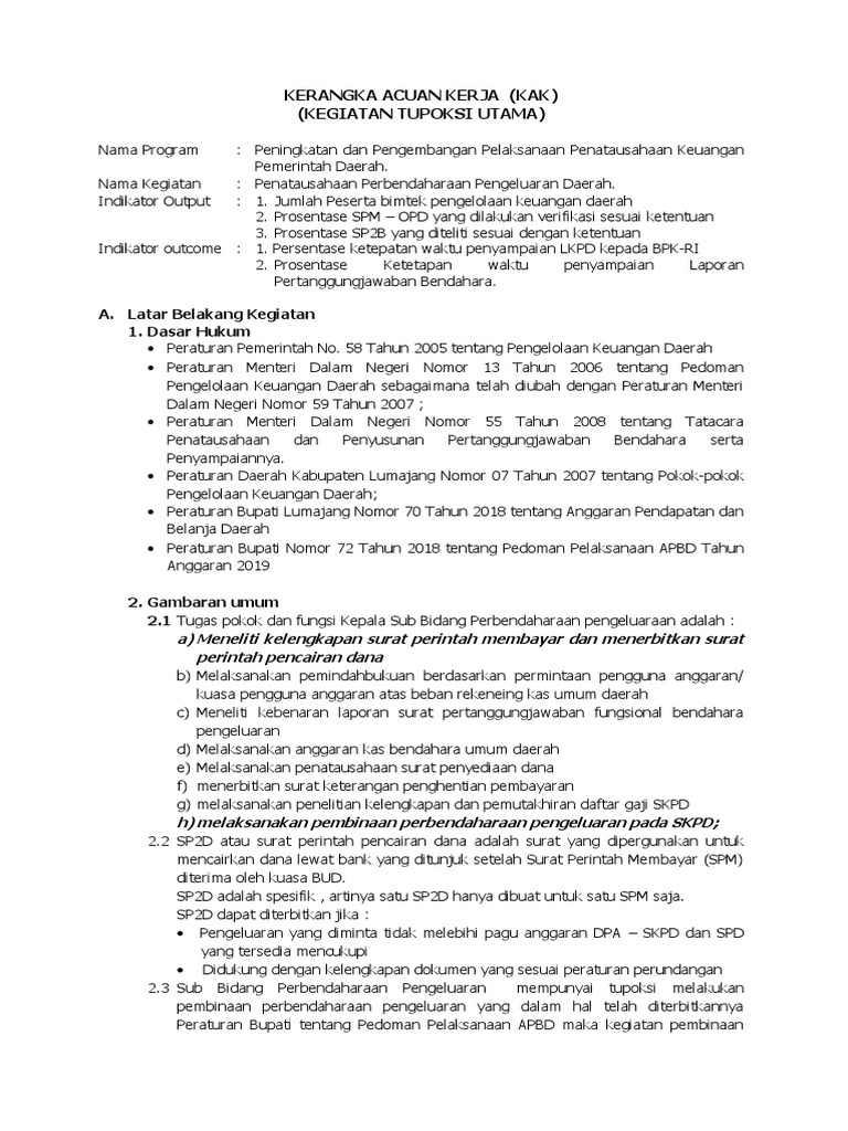 Kak Contoh Sub PB Ta 2020 | PDF