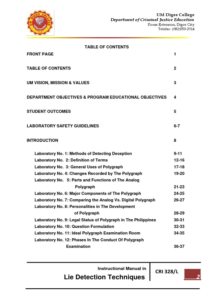 Polygraphy Lab Manual | PDF | Laboratories | Polygraph