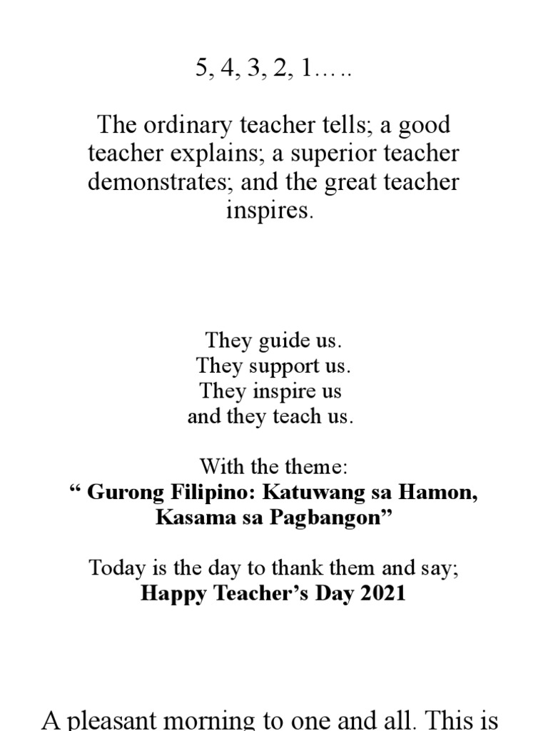 Teachers Day Script | PDF