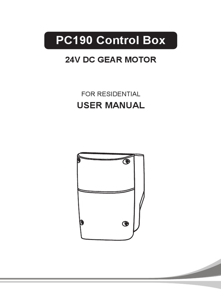 PC190 Control Box User Manual | PDF | Electricity | Equipment