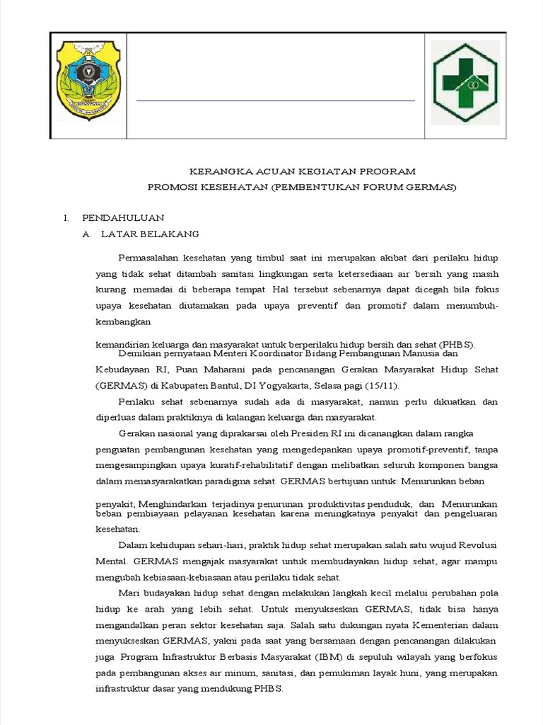 PDF Kak Pembentukan Forum Germas | PDF