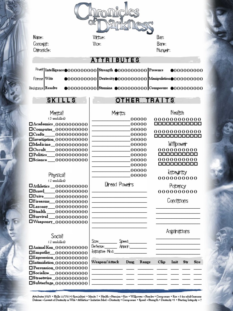 CofD Horrors 1-Page Interactive | PDF | Psychological Concepts | Cognition