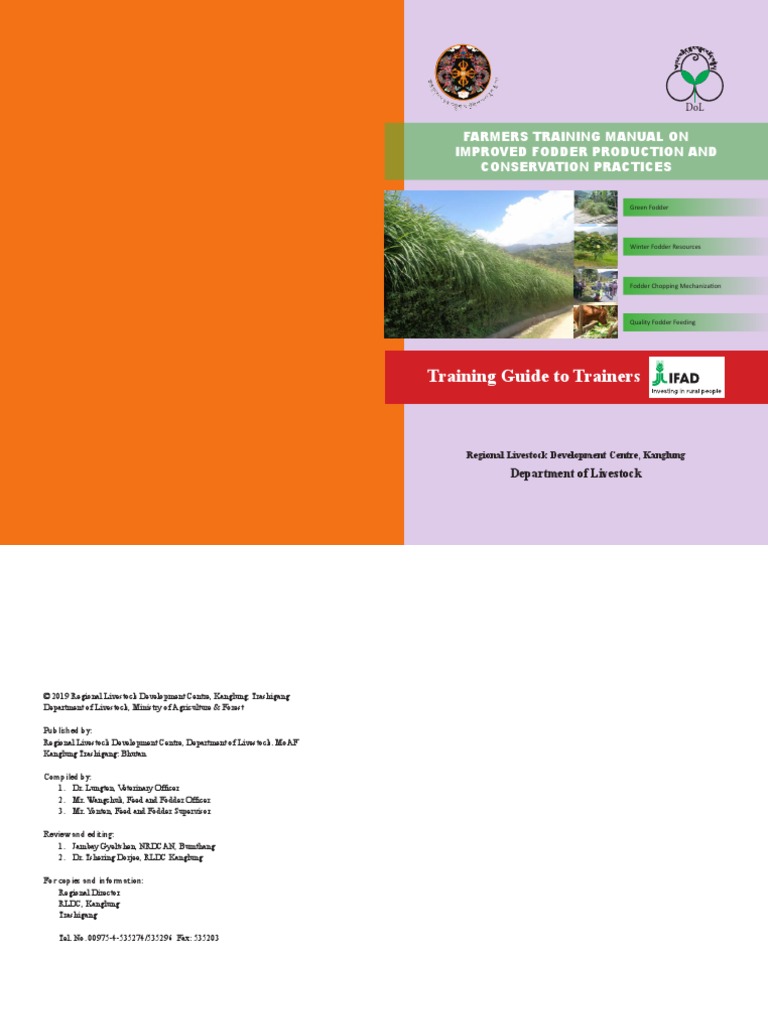 Training Guide To Trainers: Farmers Training Manual On Improved Fodder Production and ...