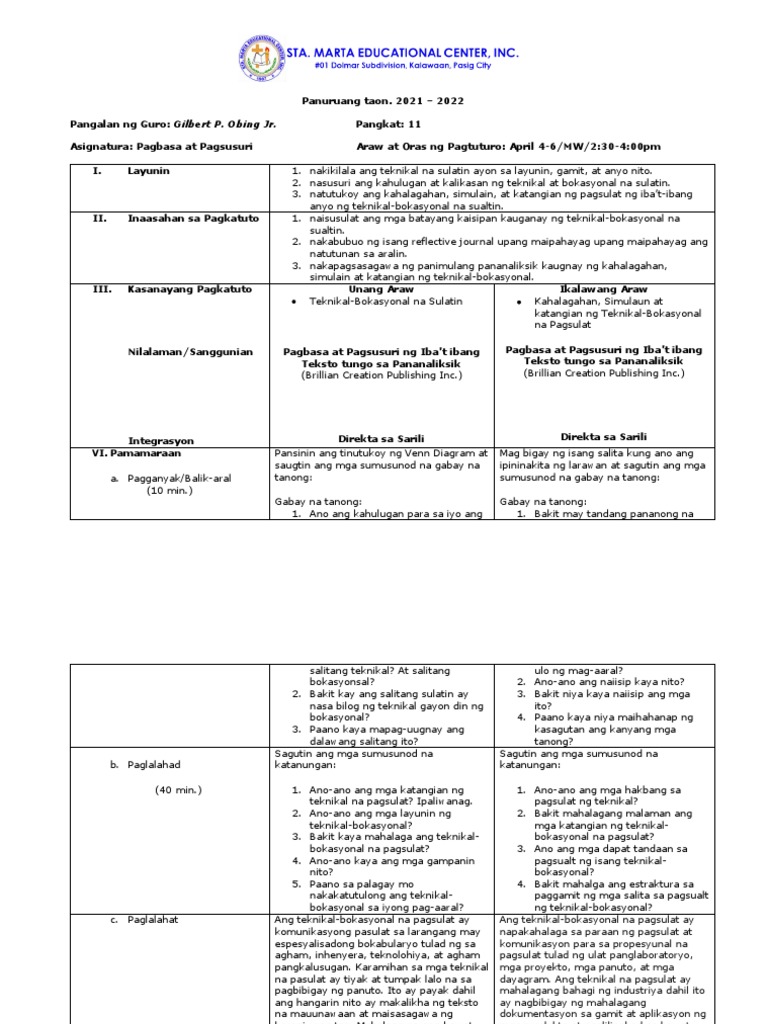 4th Quarter FIL 11-Week5 | PDF