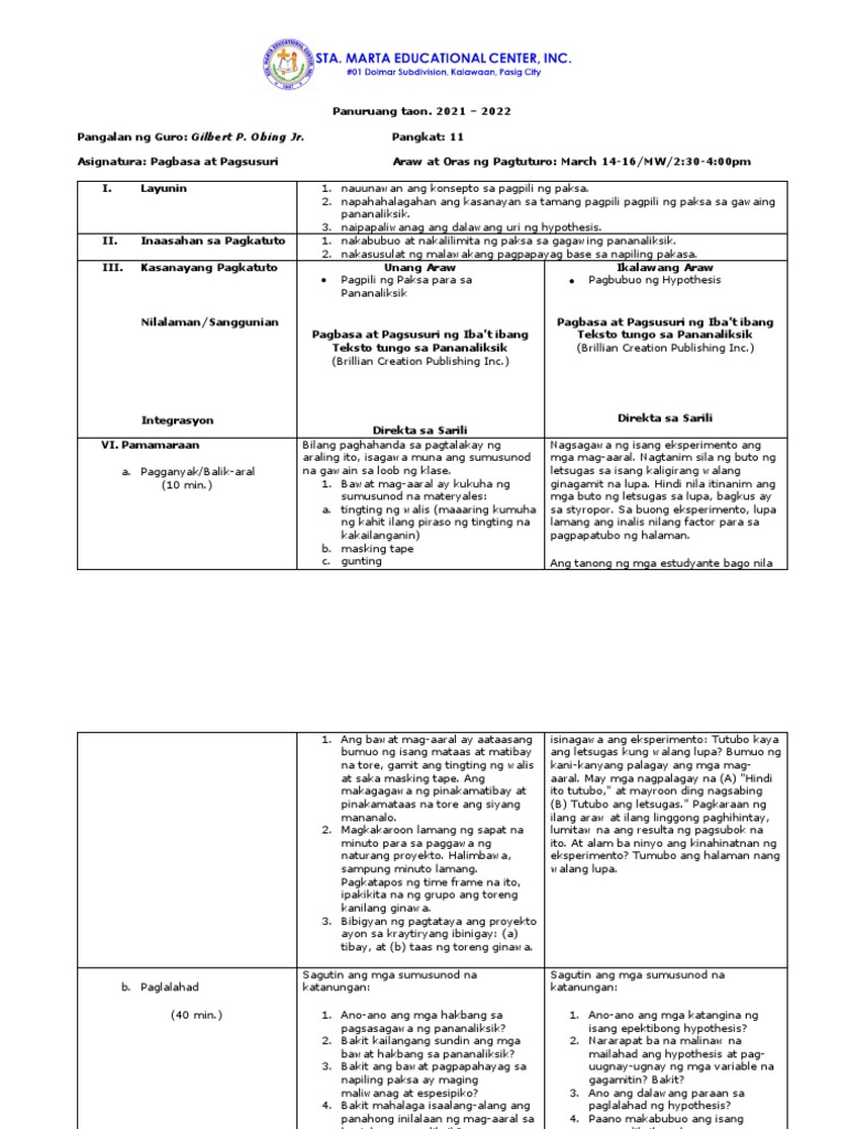 4th Quarter FIL 11-Week2 | PDF