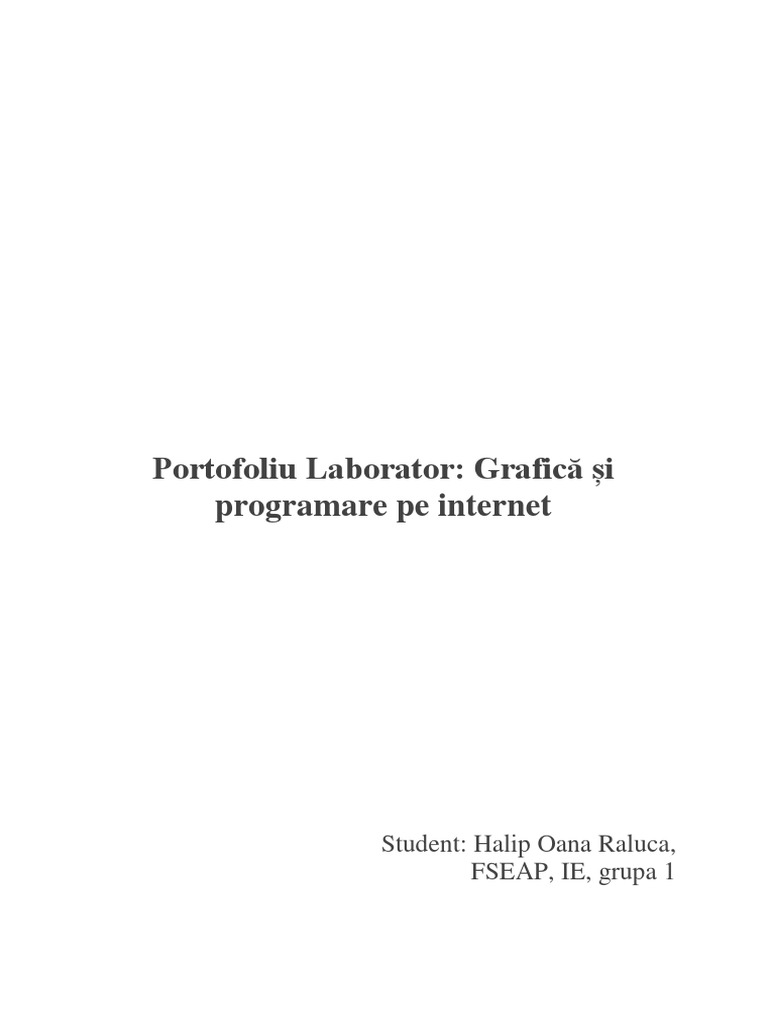 Portofoliu - Grafica Halip Oana | PDF