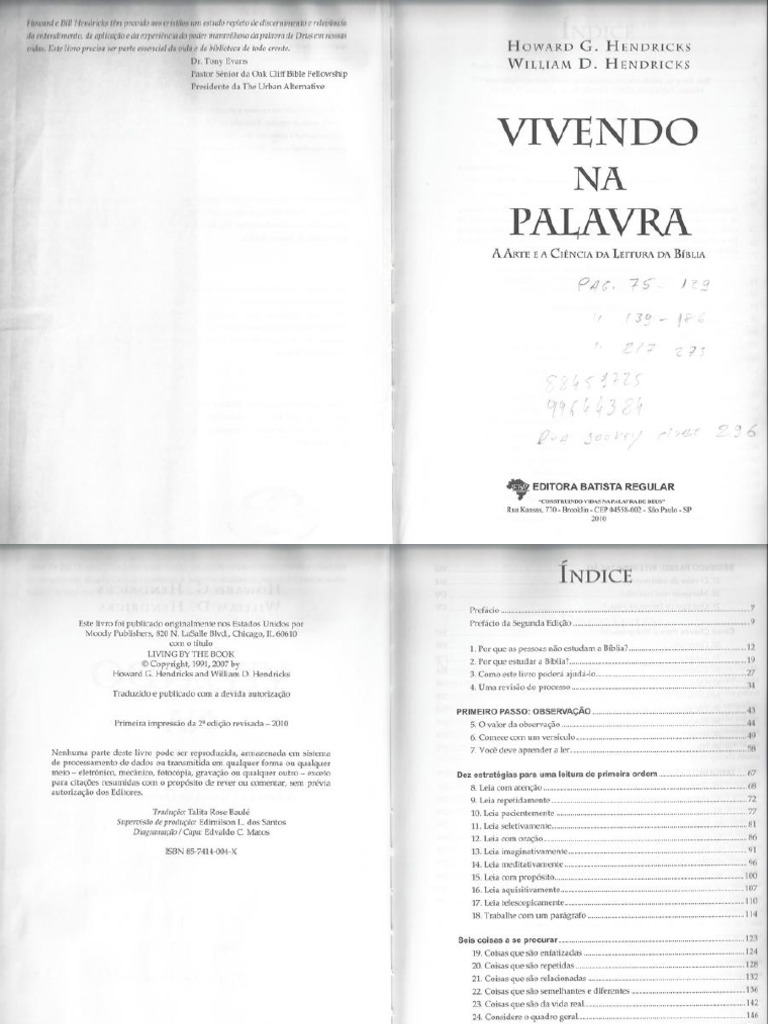 Vivendo Da Palavra Howard G Hendricks e William D Hendricks | PDF