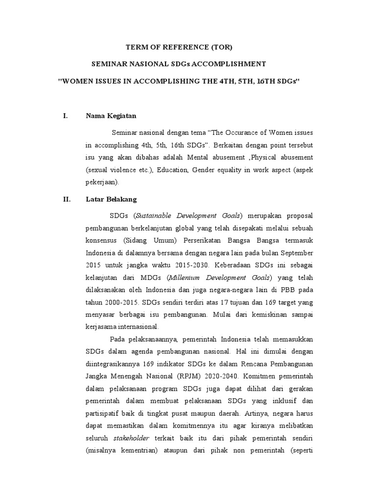 TOR WEBINAR SDGs | PDF