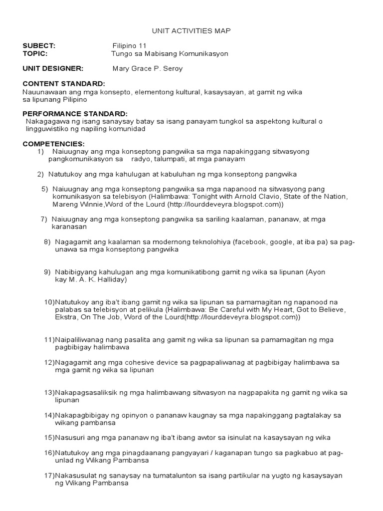 1st QRTR Activities Map | PDF