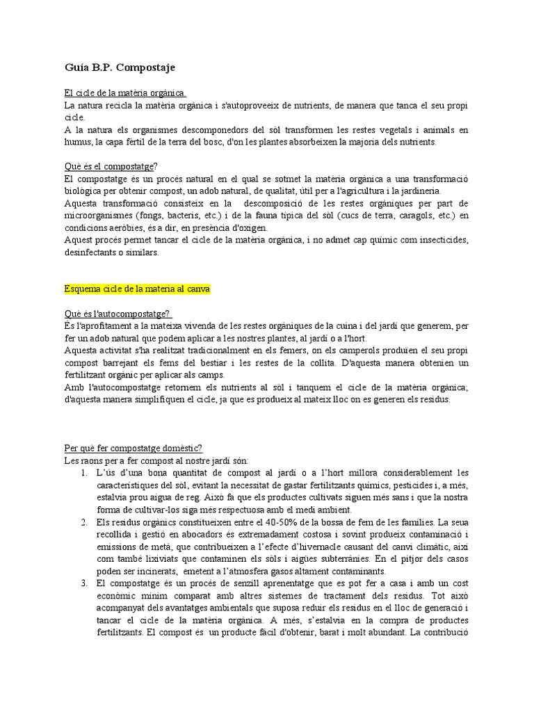 Guía B.P. Compostaje VAL | PDF