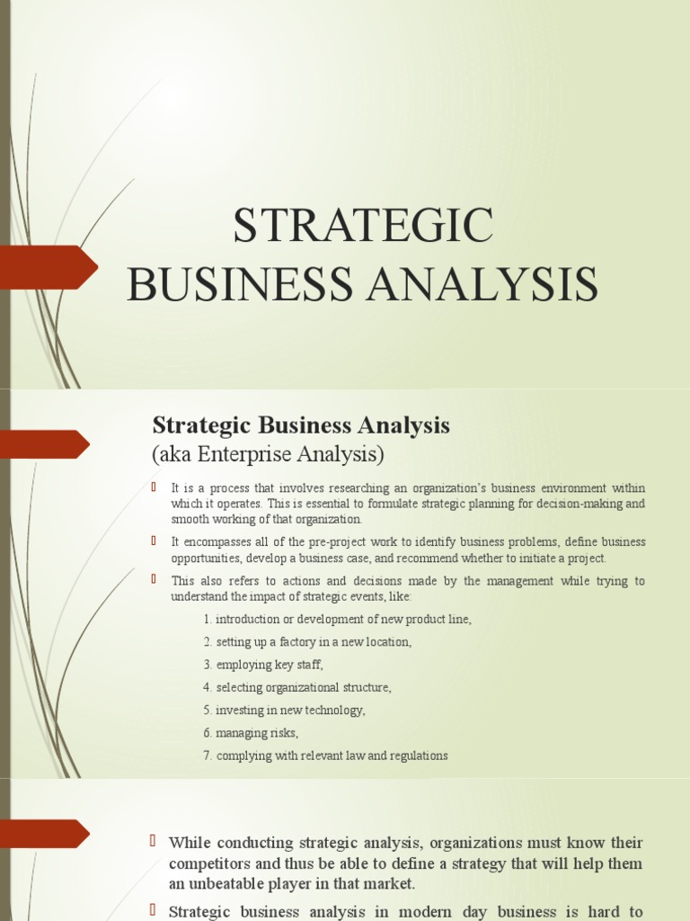 Strategic Business Analysis | PDF