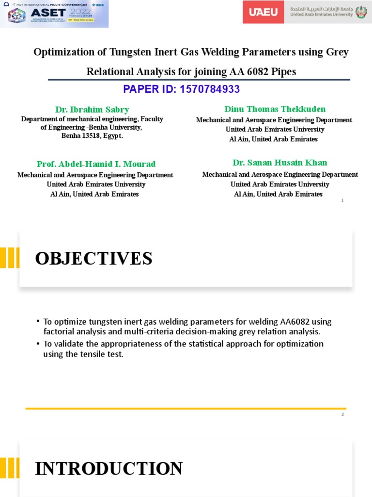 Optimization of Tungsten Inert Gas Welding Parameters Using Grey Relational Analysis For Joining ...