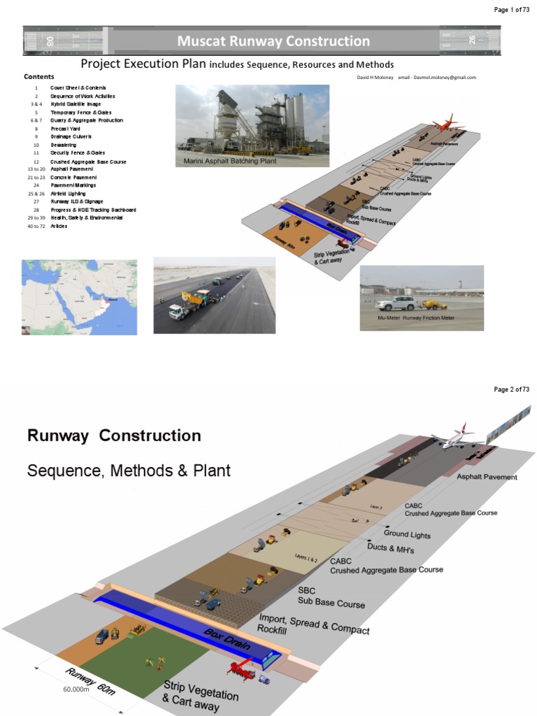 Muscat Runway Construction: Project Execution Plan | PDF | Asphalt ...