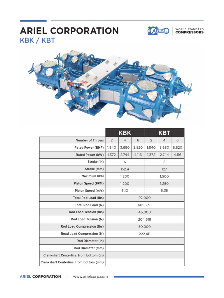 Ariel Corporation: KBK / KBT | PDF | Piston | Valve
